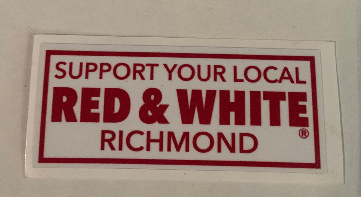 Support Your local Red and White Richmond Sticker – Richmondsupportgear81